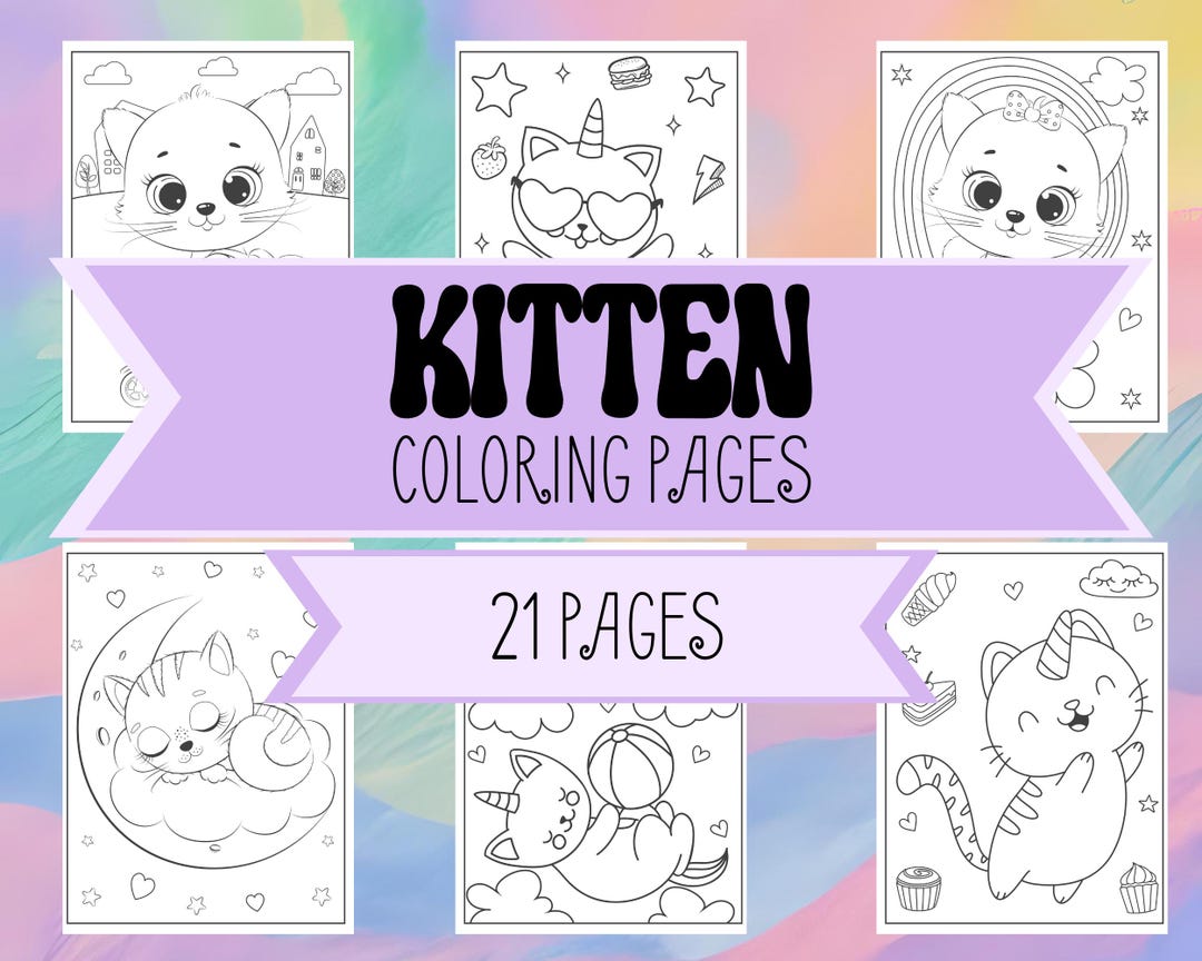 Kitten Coloring Pages - Birthday Kitty, Unicorn Kitty, Kitties and ...