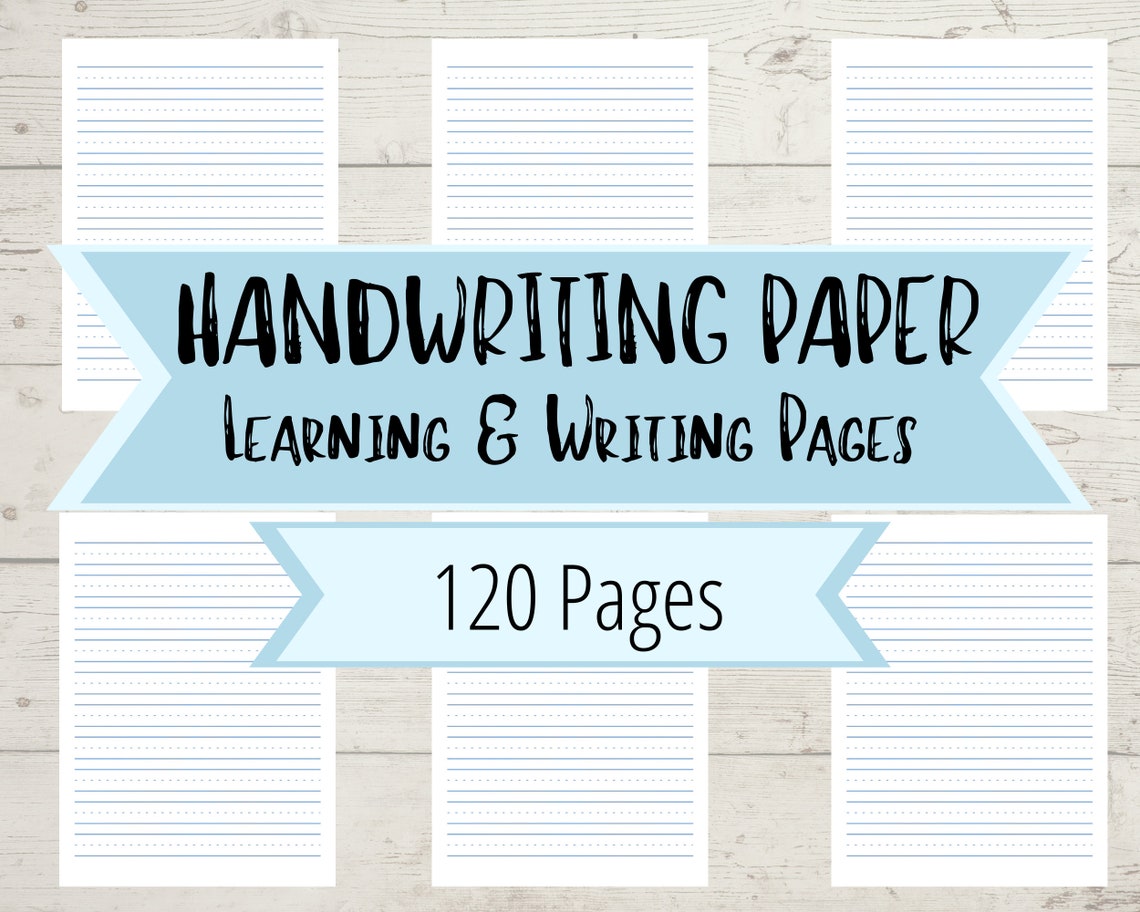 Handwriting Paper Printable Lined Pages for Handwriting - Etsy