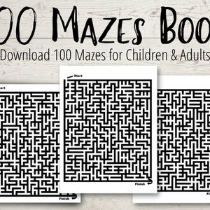 Book of 100 Mazes - Download & Print Maze Puzzle Book - Etsy