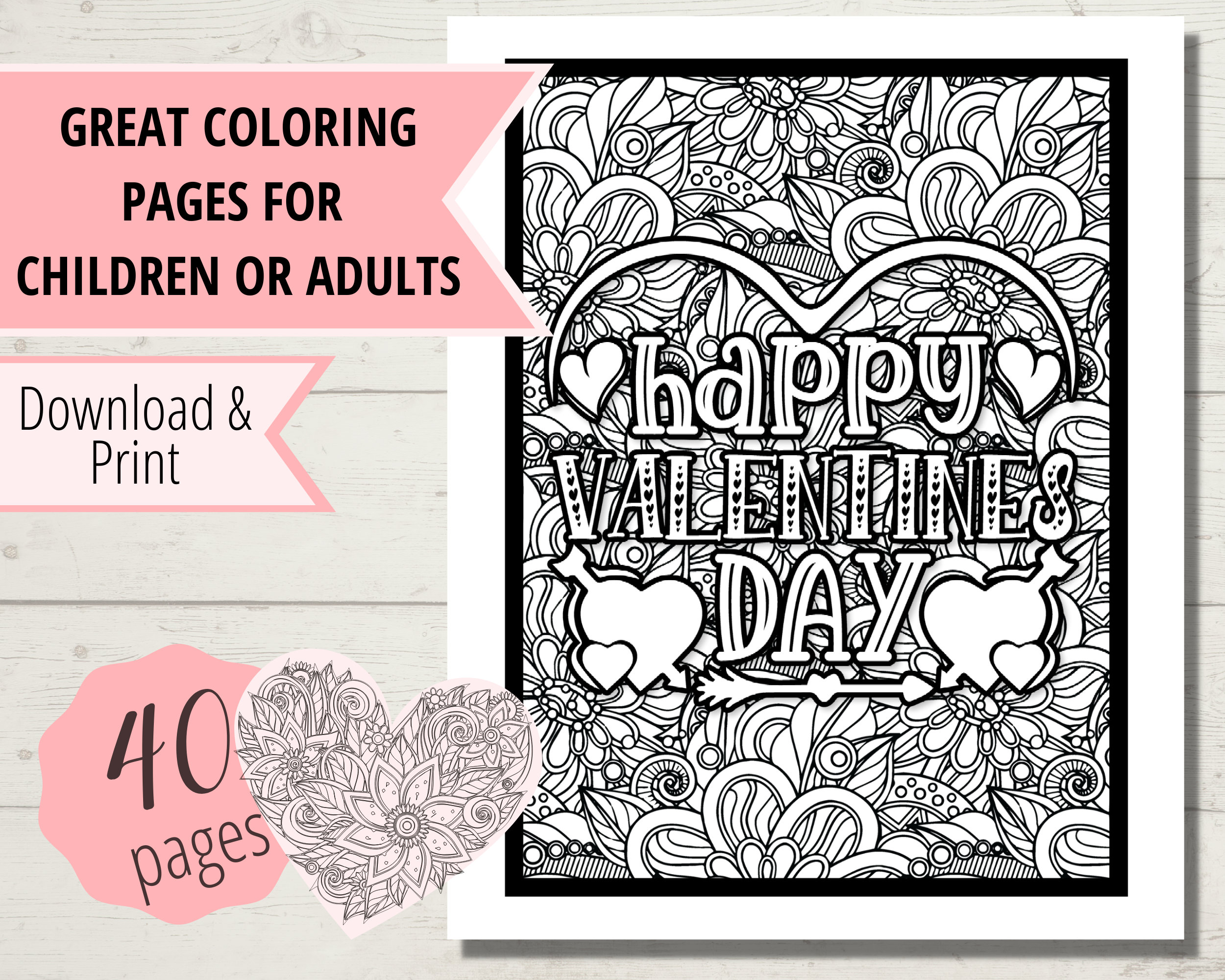 Valentine's Day Quotes Coloring Pages With Quotes - Etsy