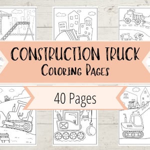 40 Construction Trucks Coloring Book Pages Dump Trucks - Etsy