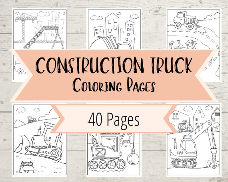 40 Construction Trucks Coloring Book Pages Dump Trucks - Etsy