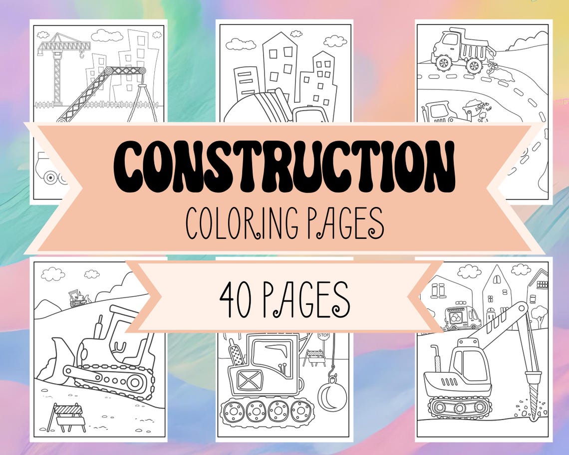 40 Construction Trucks Coloring Book Pages - Dump Trucks, Digging ...