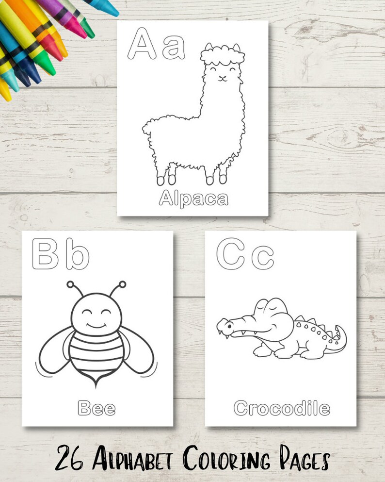 A-Z Animals Coloring Pages for Toddlers & Preschoolers - Etsy
