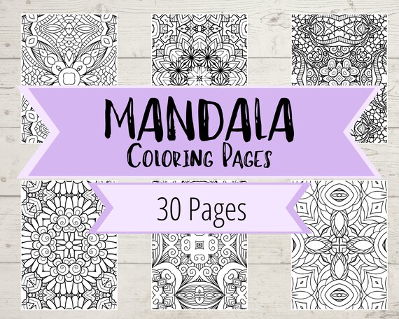 Mandala Coloring Pages Printable High Detail Mandala - Etsy