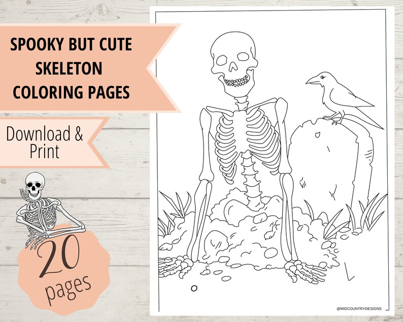 Skeleton Coloring Pages Spooky Skeletons to Color, Fun Halloween ...