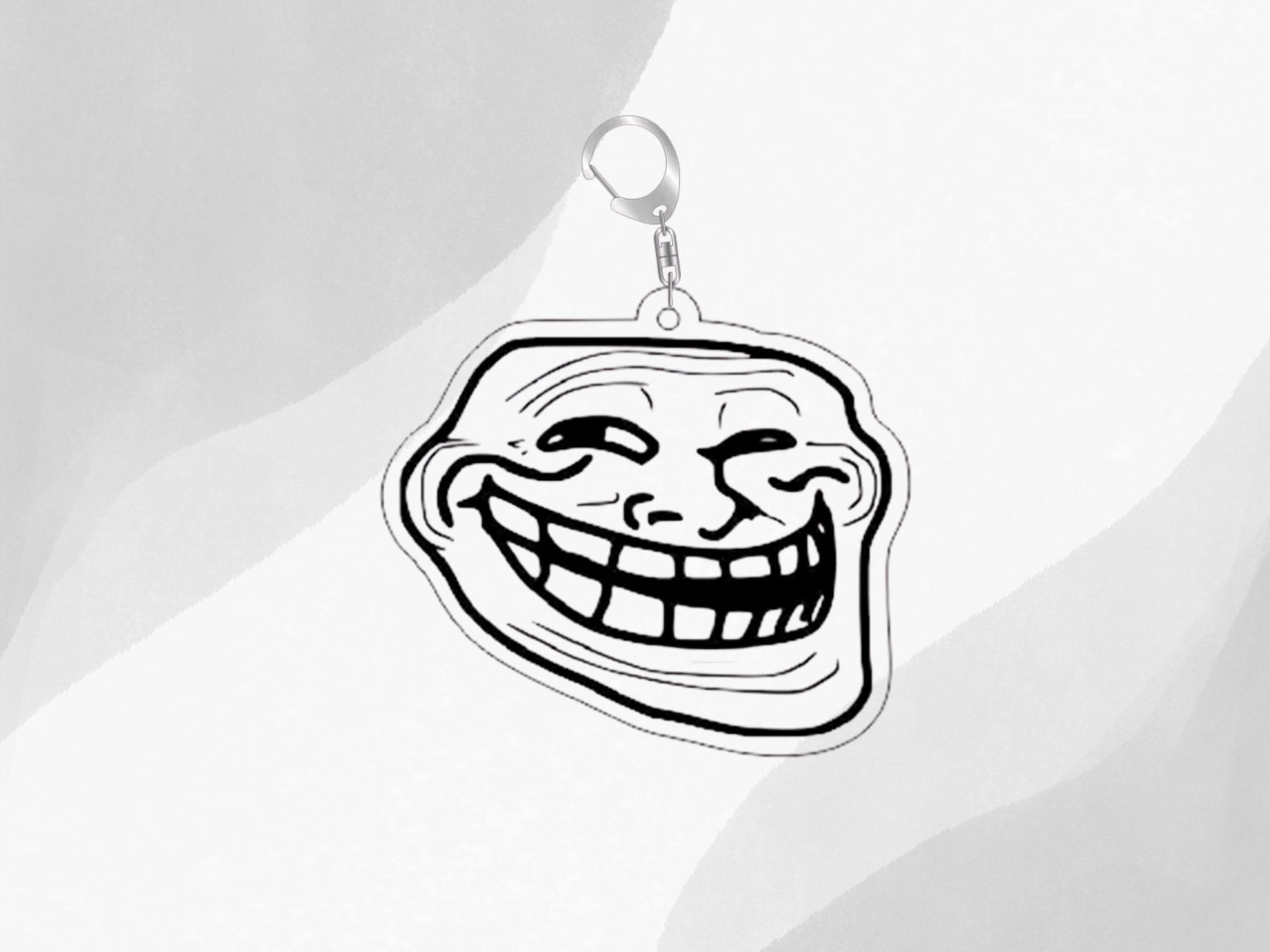 Troll Face Keyring, Meme Key Rings - Etsy