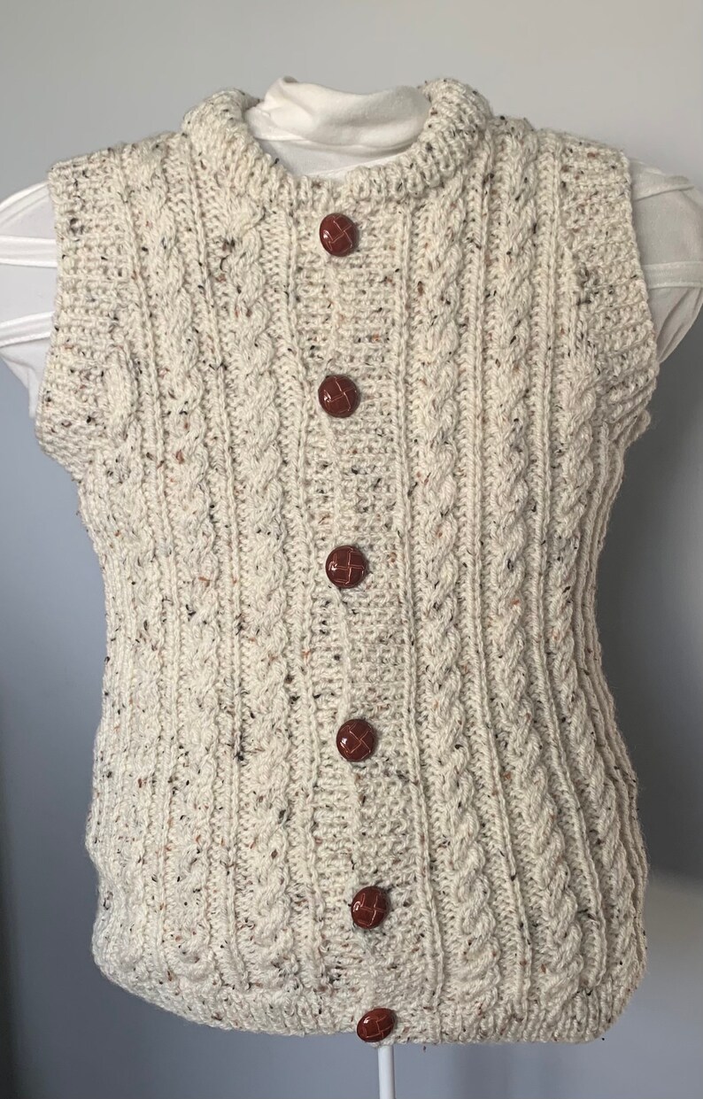 Handknit Aran Vest - Etsy