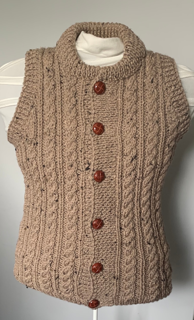 Handknit Aran Vest - Etsy