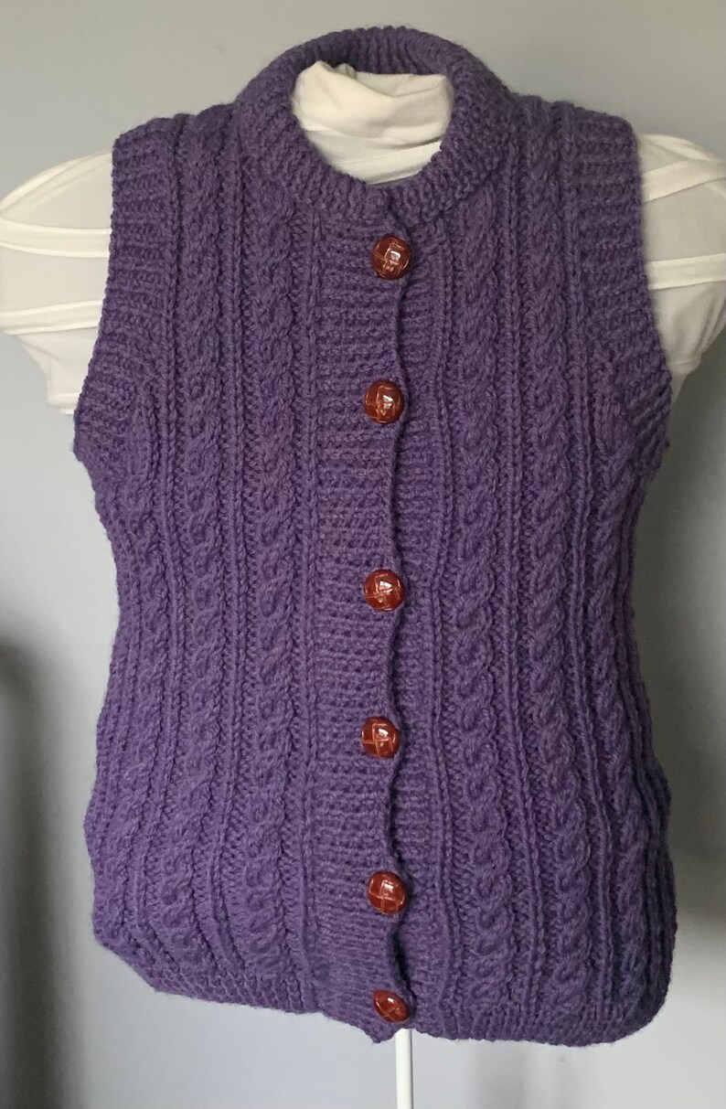 Handknit Aran Vest - Etsy
