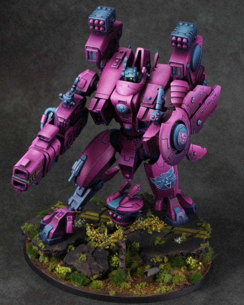 Painted XV104 Riptide Battlesuit, Warhammer 40k Tau Empire, Neko D.va ...