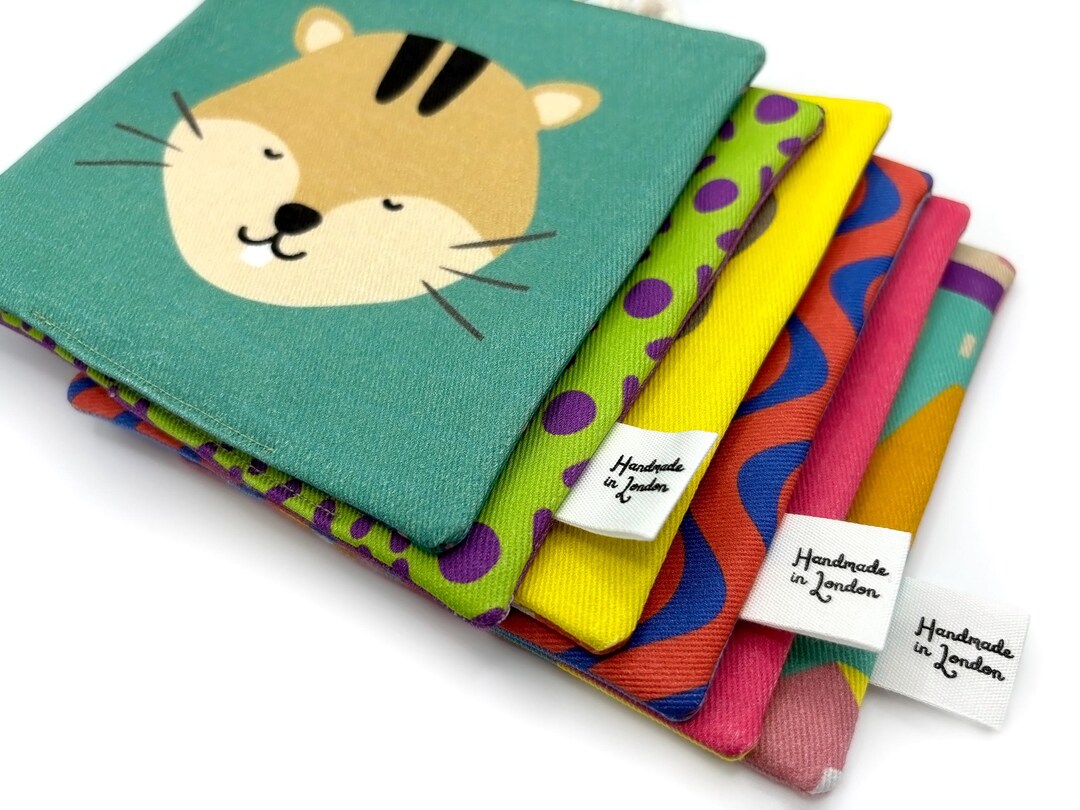 Set of 6 Colour Baby Visual Stimulation Textile Cards 3 Month - Etsy