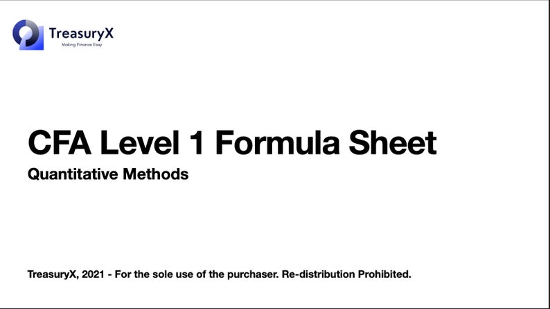 CFA Level 1 Formula Sheet | Etsy
