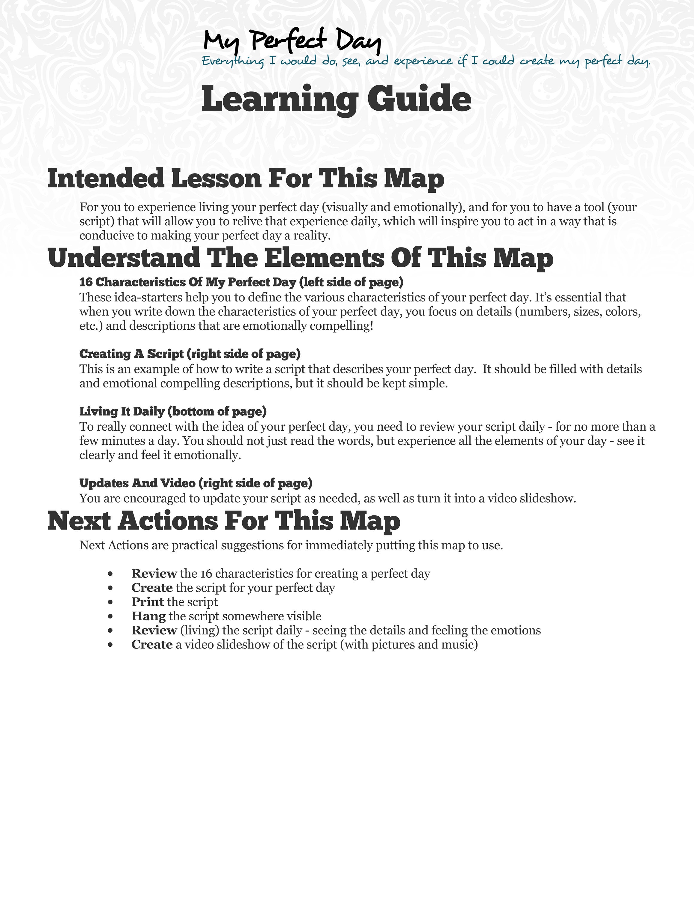 My Perfect Day Script | Printable | PDF and PNG Digital Download | - Etsy