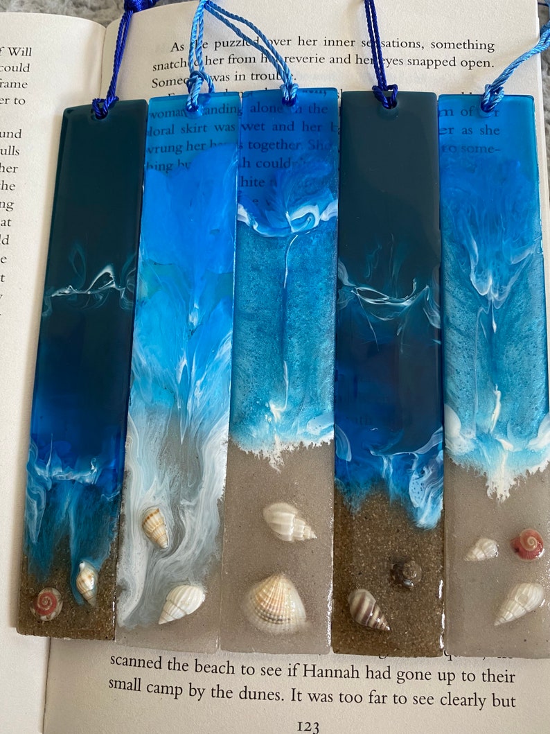Ocean Resin Bookmark - Etsy