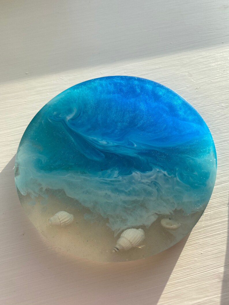 Ocean Themed Resin Coaster - Etsy