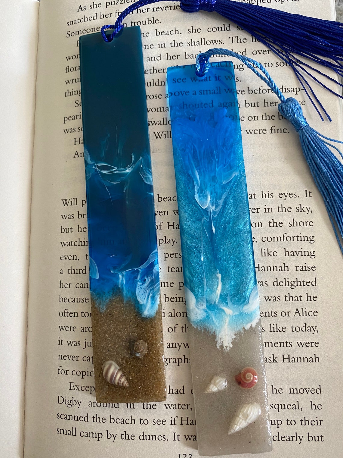 Ocean Resin Bookmark - Etsy
