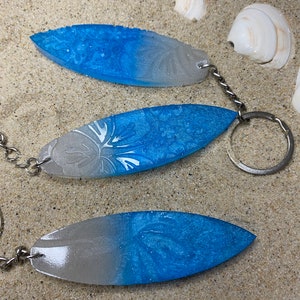 Resin Ocean Surfboard Keyring - Etsy