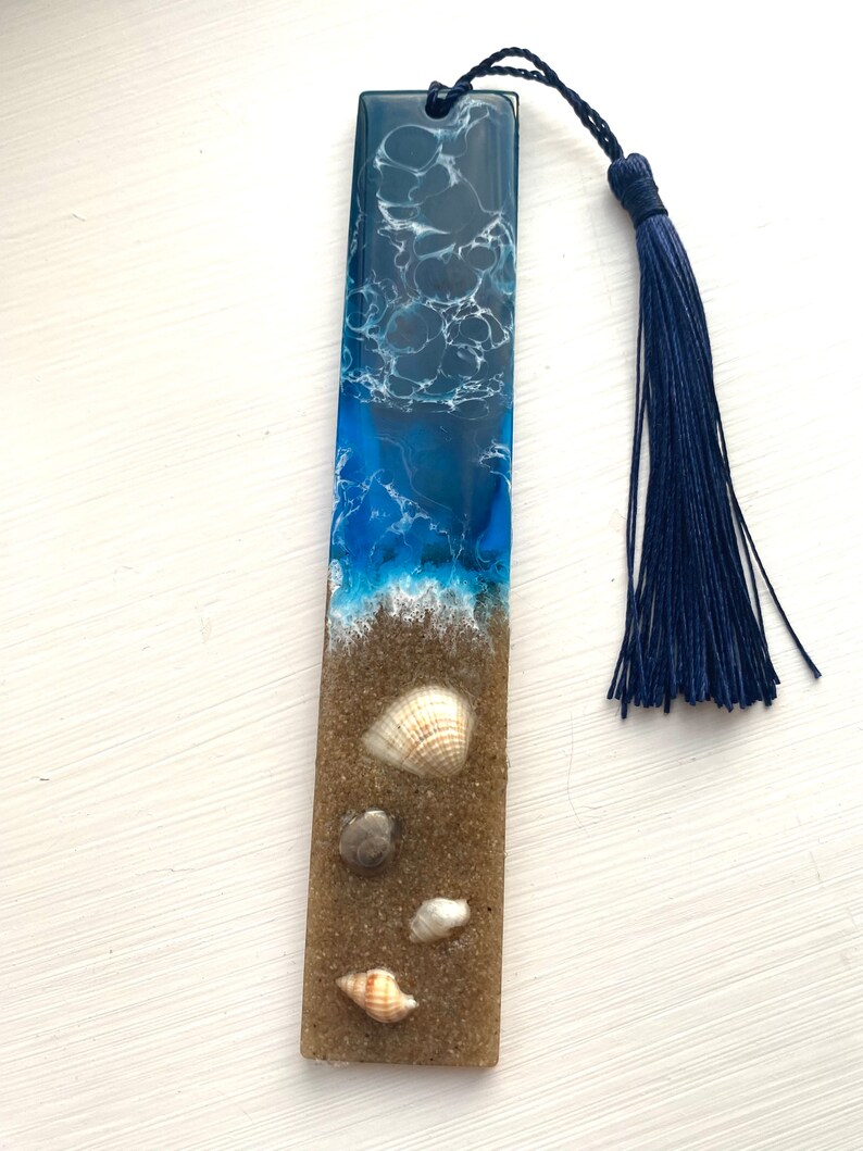 Ocean Resin Bookmark - Etsy