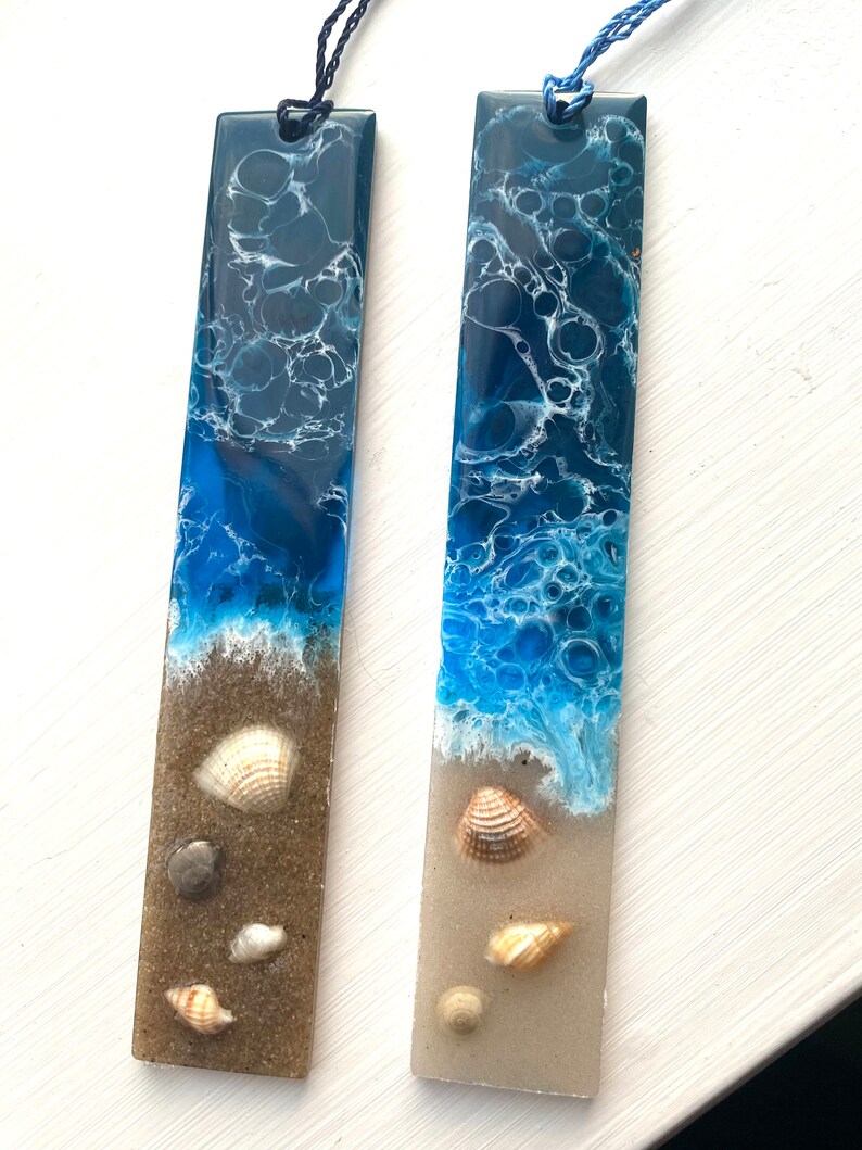 Ocean Resin Bookmark - Etsy