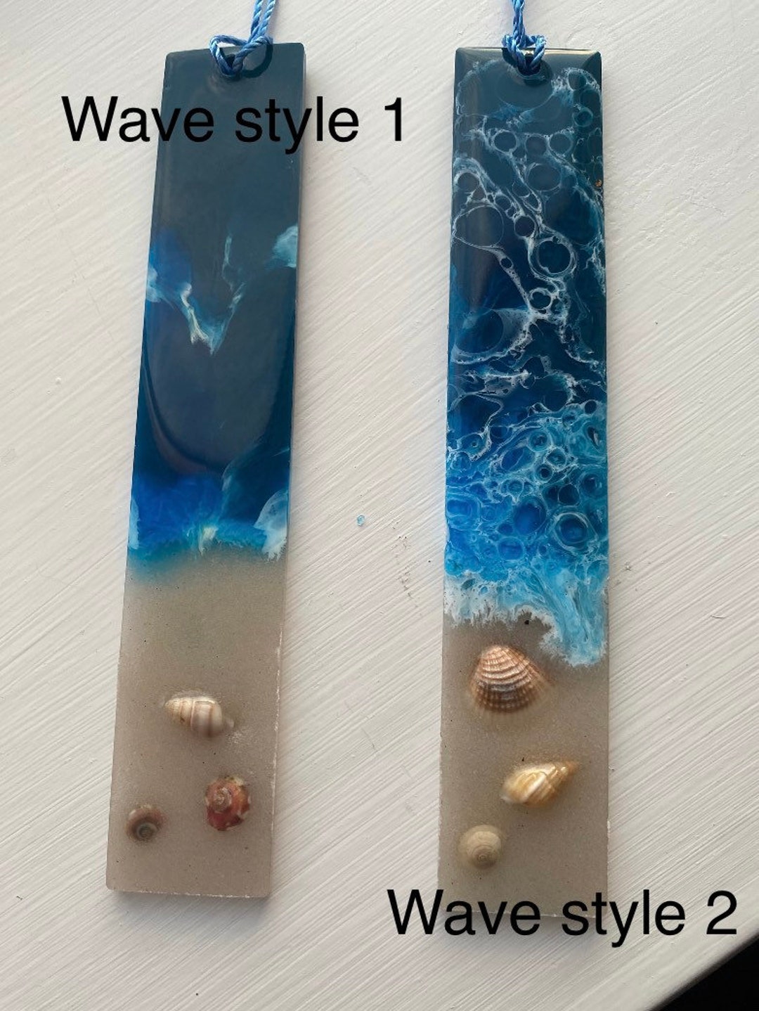 Ocean Resin Bookmark - Etsy UK