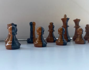 Black and Gold Flake Chess Board - Etsy