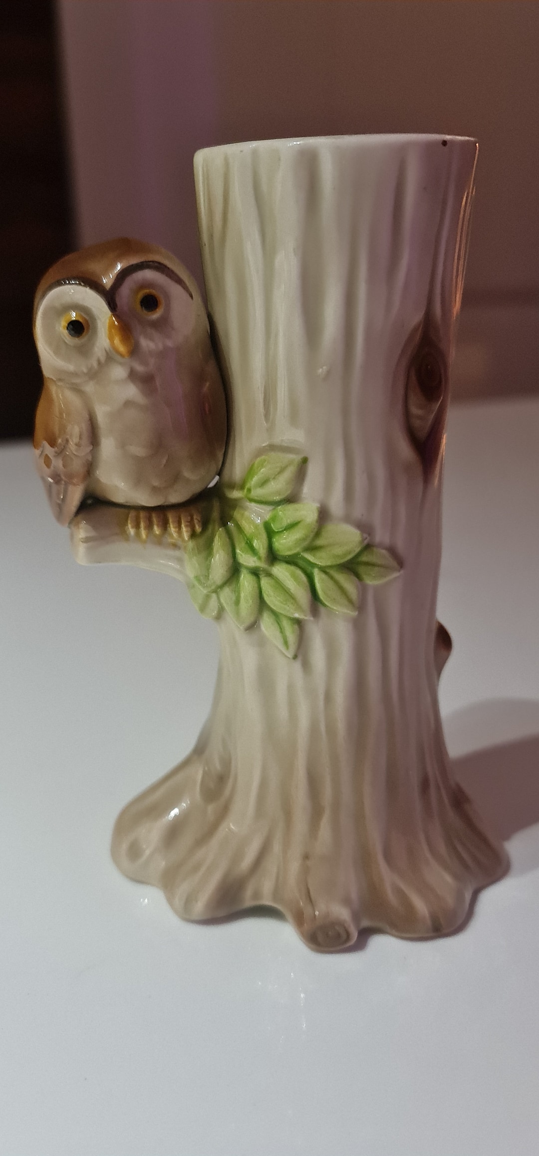 Vintage 1981 (1980s) Otagiri Tree Vase/pencil Holder W/owl Made in ...