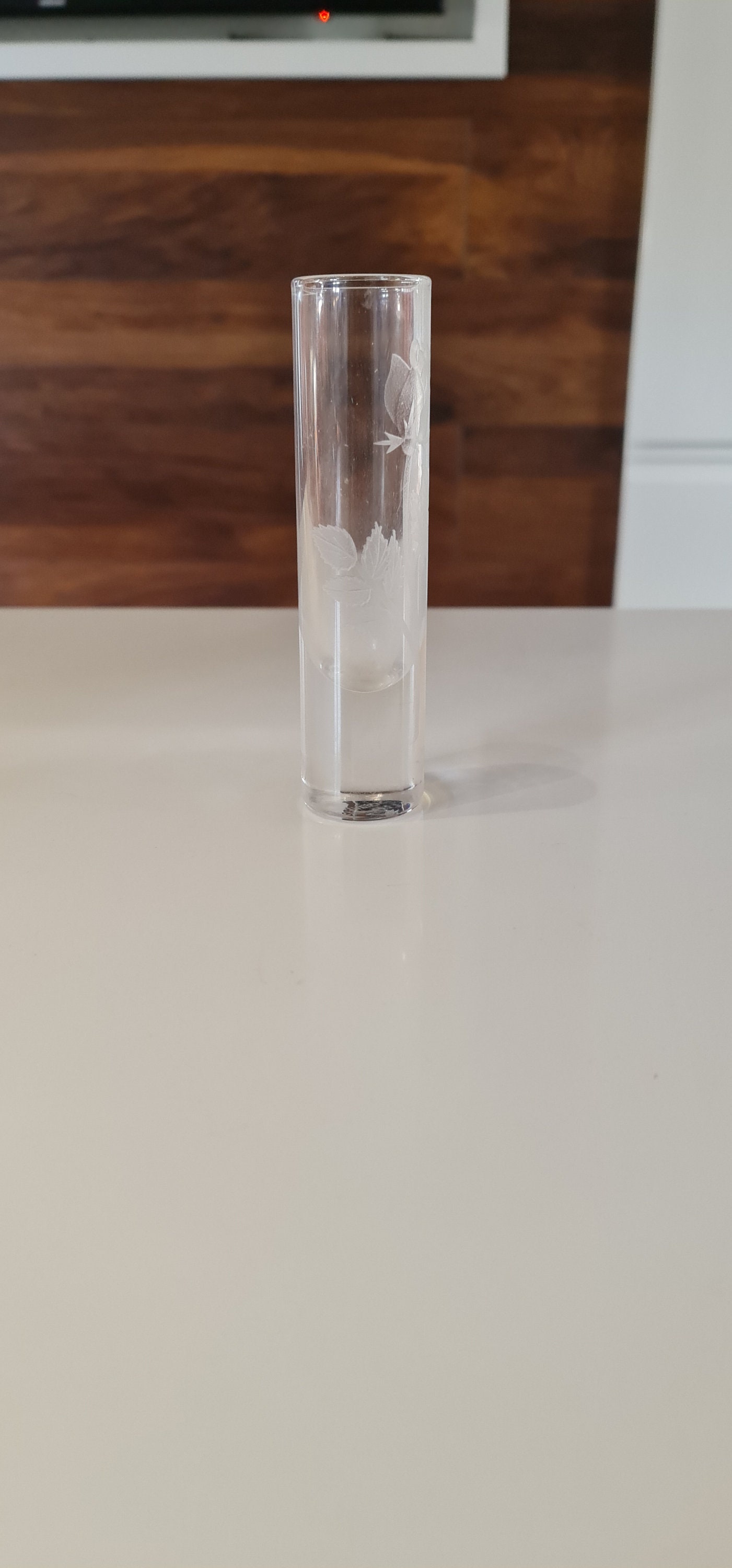 3 X Stuart Strathearn Collection Etched Rose Lead Crystal Bud Vases ...