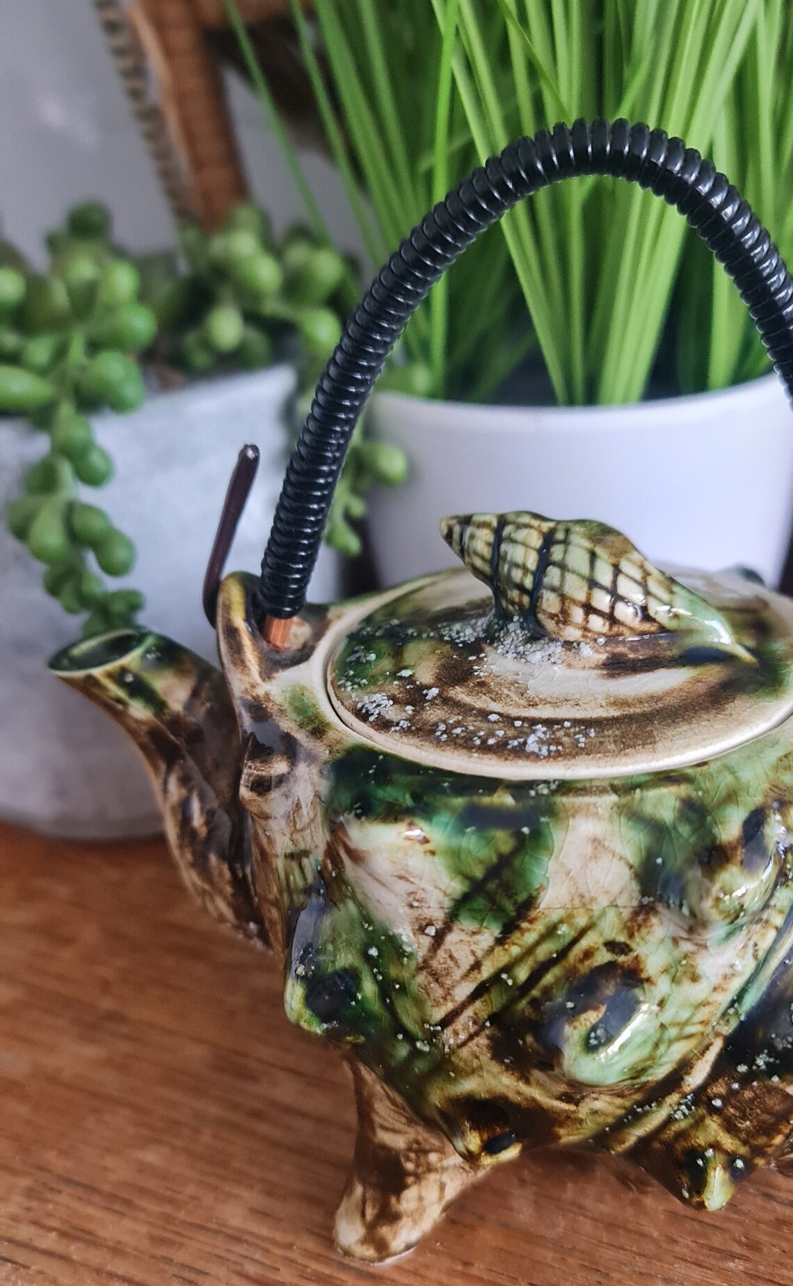 Small Shell Teapot Vintage Majolica Ceramic One Person Pot - Etsy