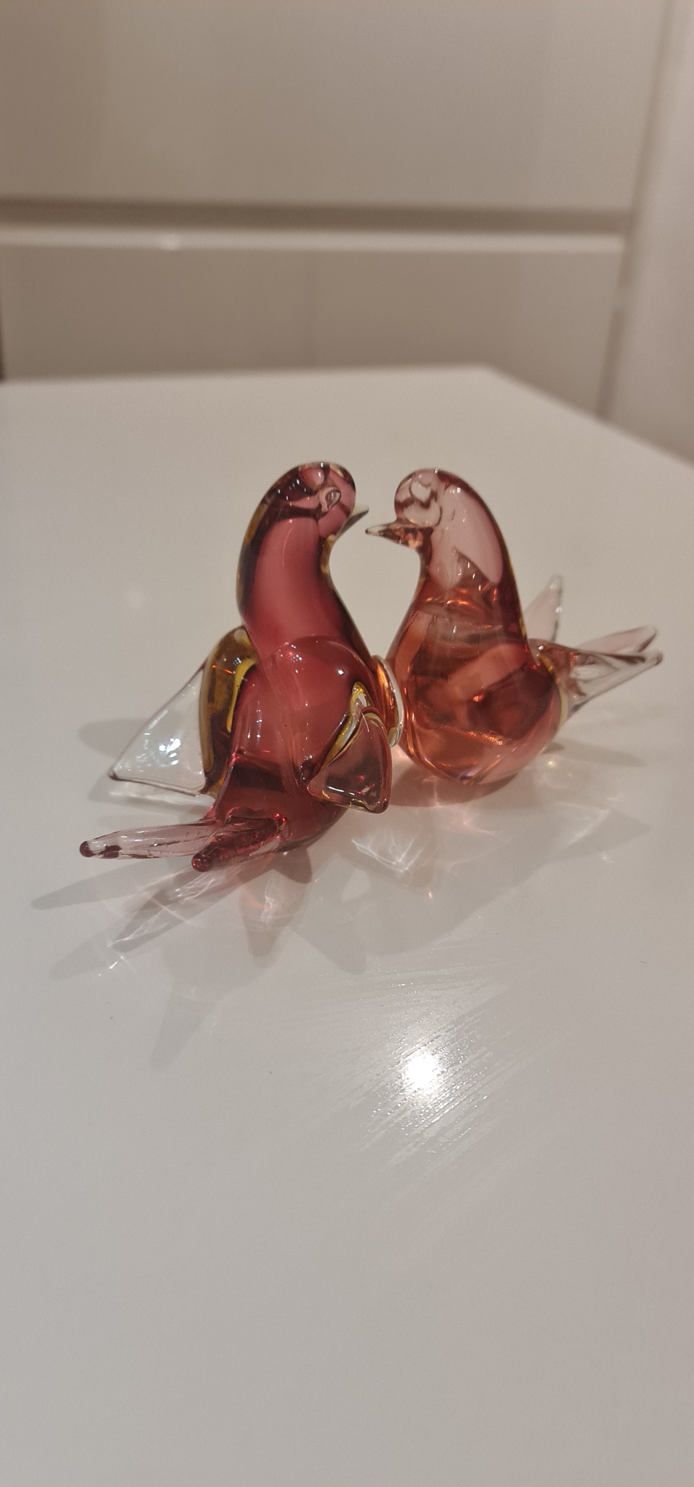 Vetreria Artistica Oball Murano Glass Lovebirds Pink - Etsy