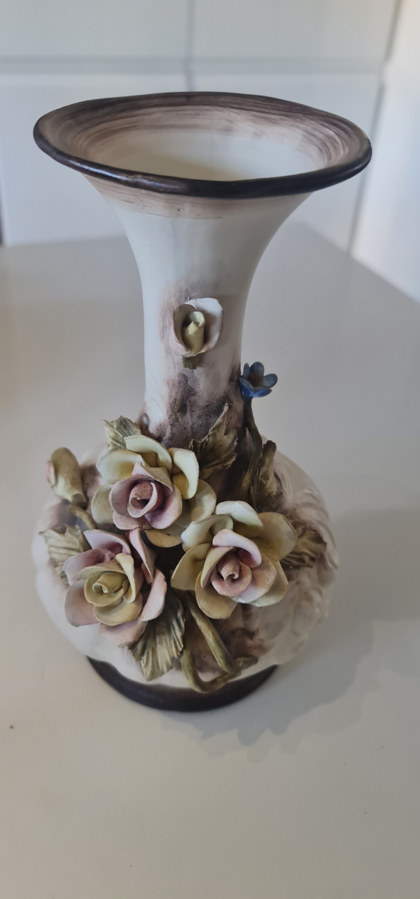 Capodimonte Italy Vintage Porcelain Large Vase Tall Flowers Roses - Etsy