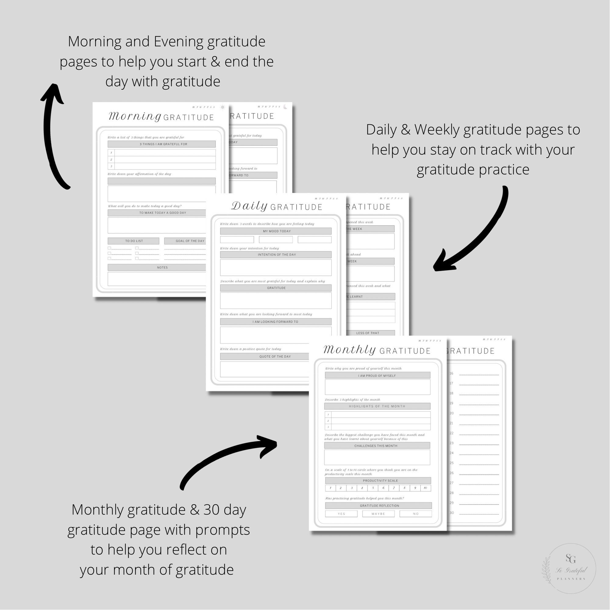 Gratitude Planner Printable Printable Planner PDF Instant Digital ...