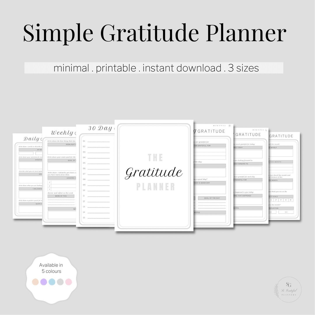 Gratitude Planner Printable Printable Planner PDF Instant Digital ...