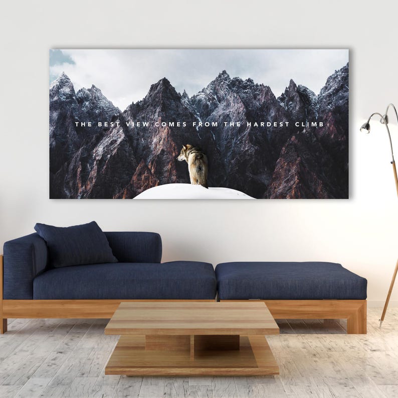 The Best View Comes From the Hardest Climb Canvas Wall Art ...