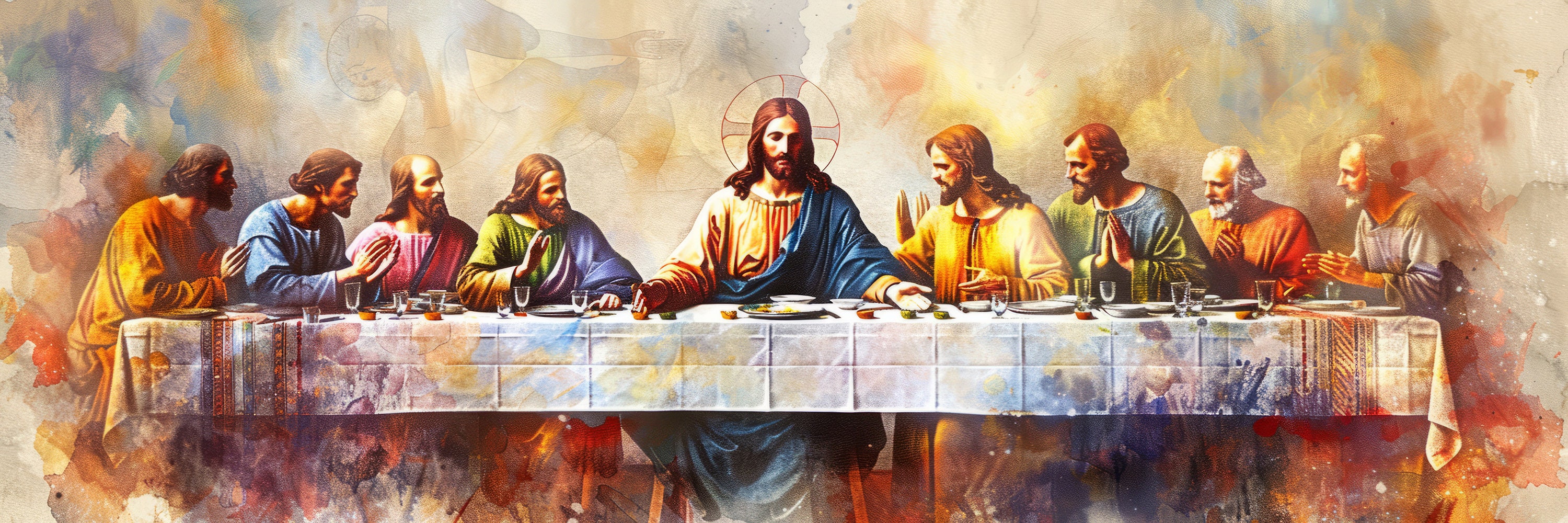 Jesus Christ the Last Supper Canvas Wall Art, Maundy Thursday Poster ...