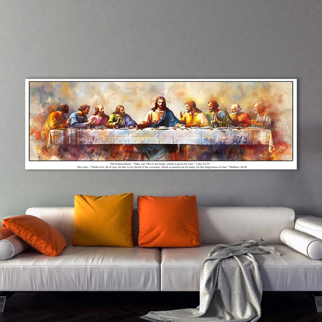 Jesus Christ the Last Supper Canvas Wall Art, Maundy Thursday Poster ...