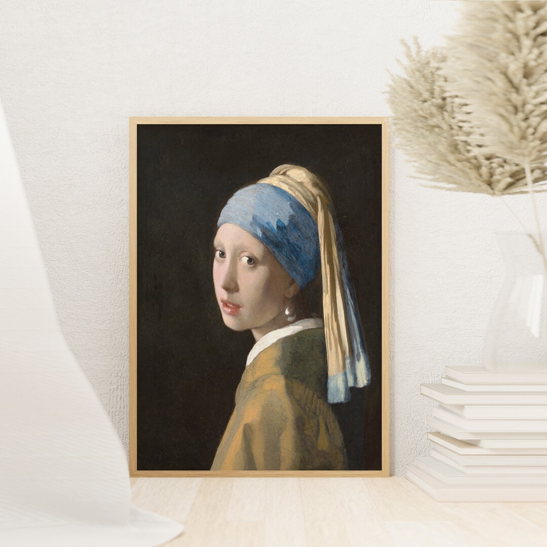JOHANNES Vermeer's Girl With a Pearl Earring Wall Art Print, Famous ...