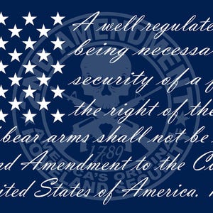 2nd Amendment Canvas Wall Art: Blue American Flag Decor - Etsy