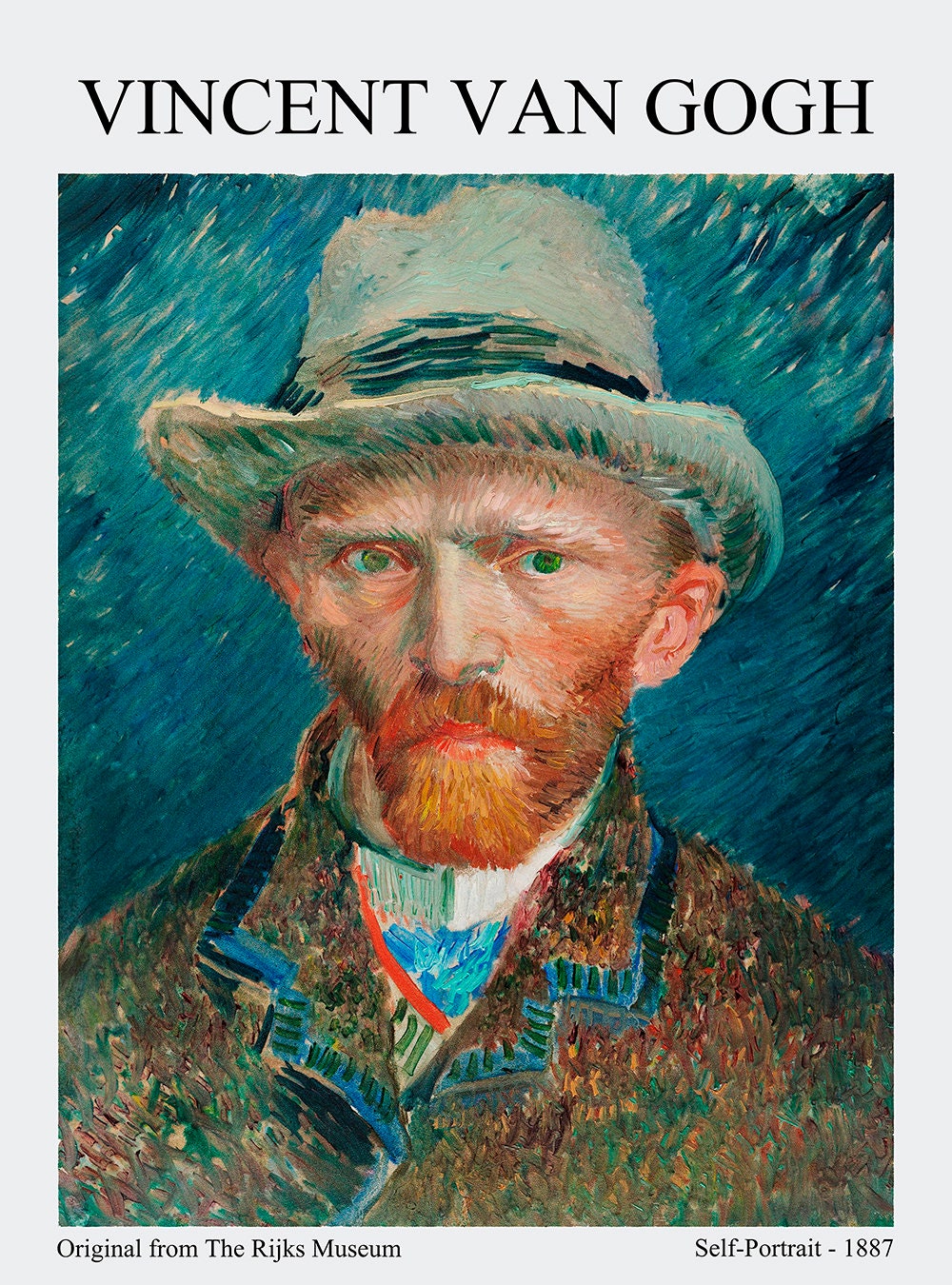Van Gogh Self-portrait Poster: Reproduction Art Print - Etsy
