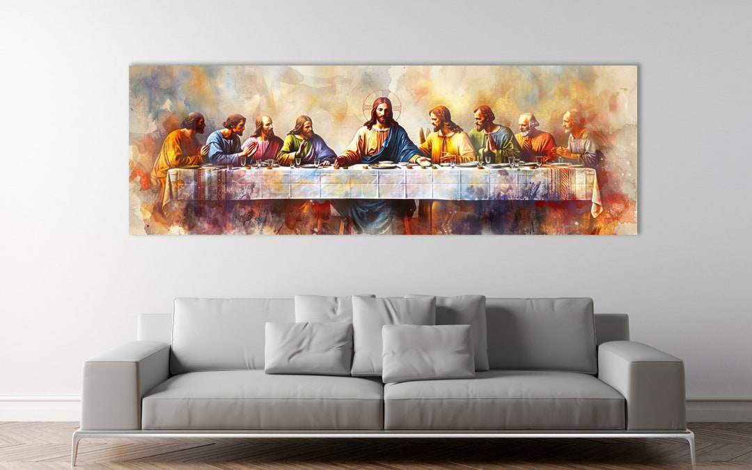 Jesus Christ the Last Supper Canvas Wall Art, Maundy Thursday Poster ...