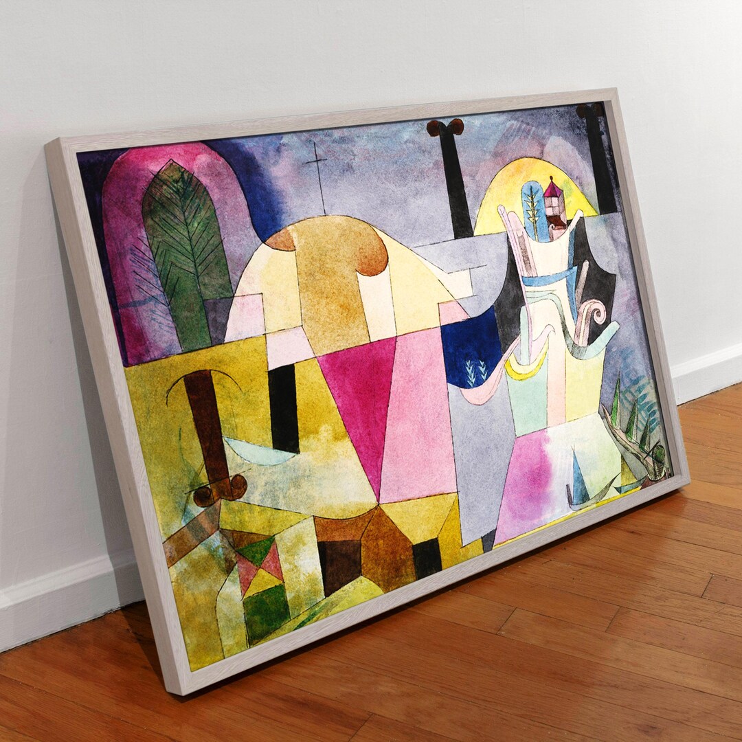 Paul Klee-black Columns in a Landscape Canvas Wall Art, Watercolor ...