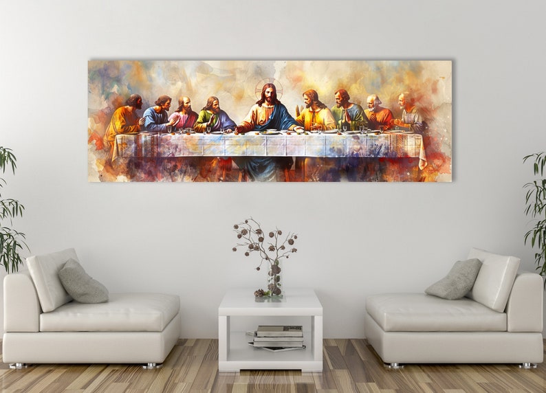 Jesus Christ the Last Supper Canvas Wall Art, Maundy Thursday Poster ...