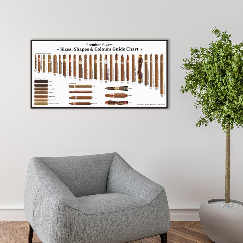 Cigar Sizes, Shapes & Colors Guide Chart Canvas Wall Art - Etsy