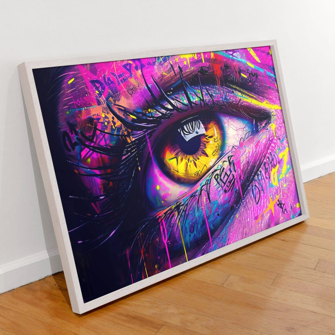 Graffiti Eye Canvas Art: Abstract Pop Art Wall Decor - Etsy