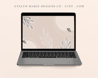Warm Neutral Minimalistic Abstract Desktop Wallpaper - Etsy