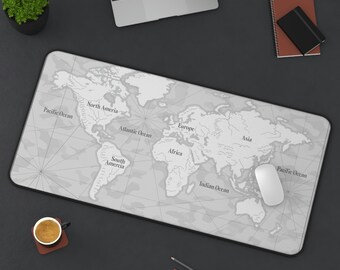 World Map Desk Mat - Etsy