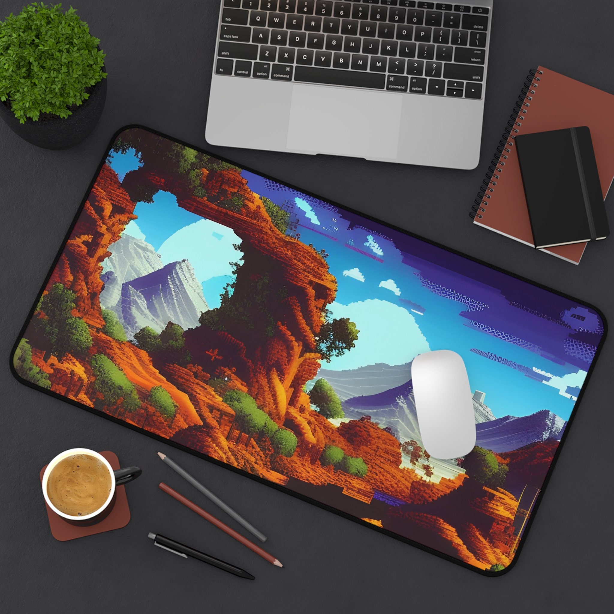 Retro Pixel Gaming Mousepad, Desk Mat Designed & Sold By Myrtice Clever