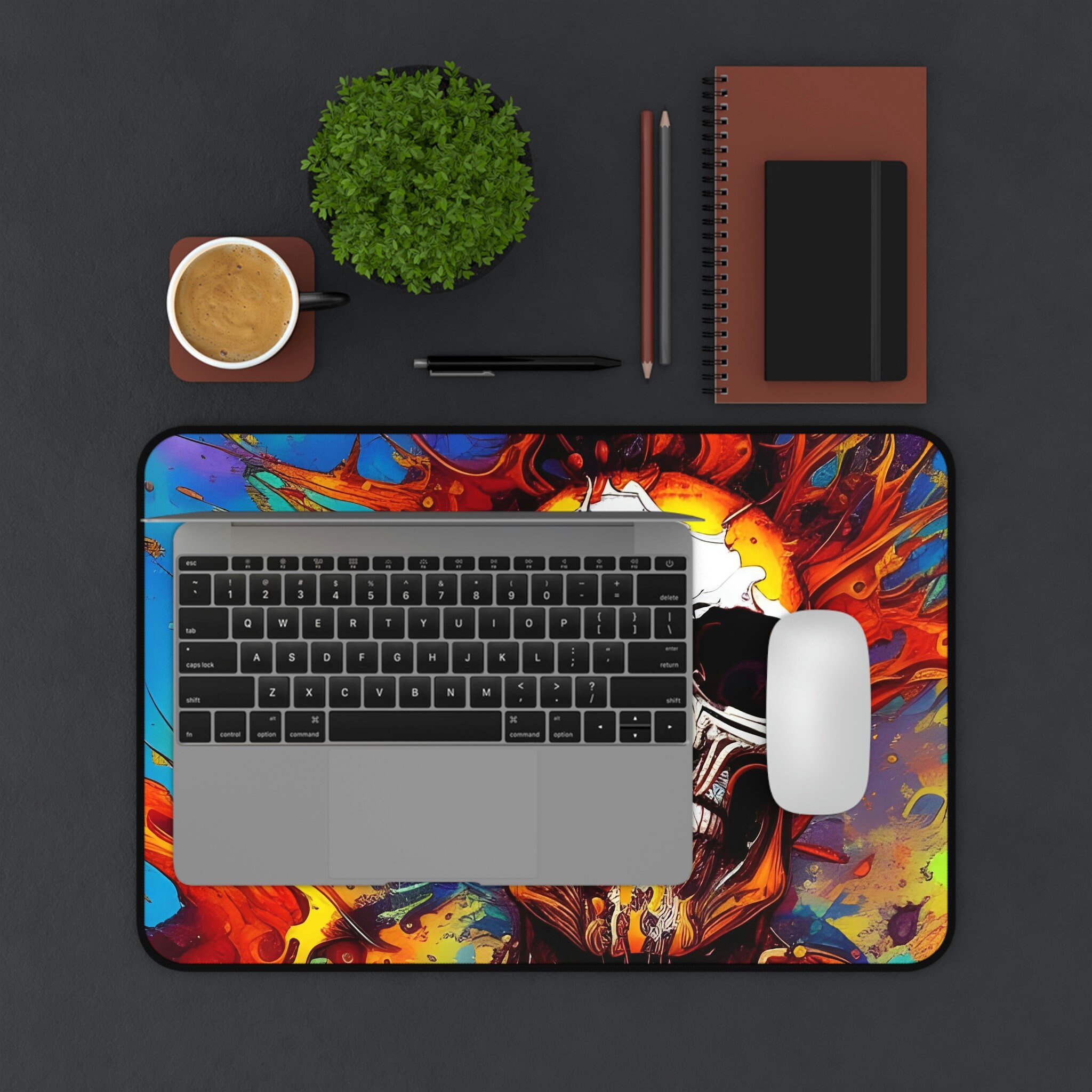 Crazy Skull Desk Mat, Gaming Designed & Sold By Lethal Arlyn