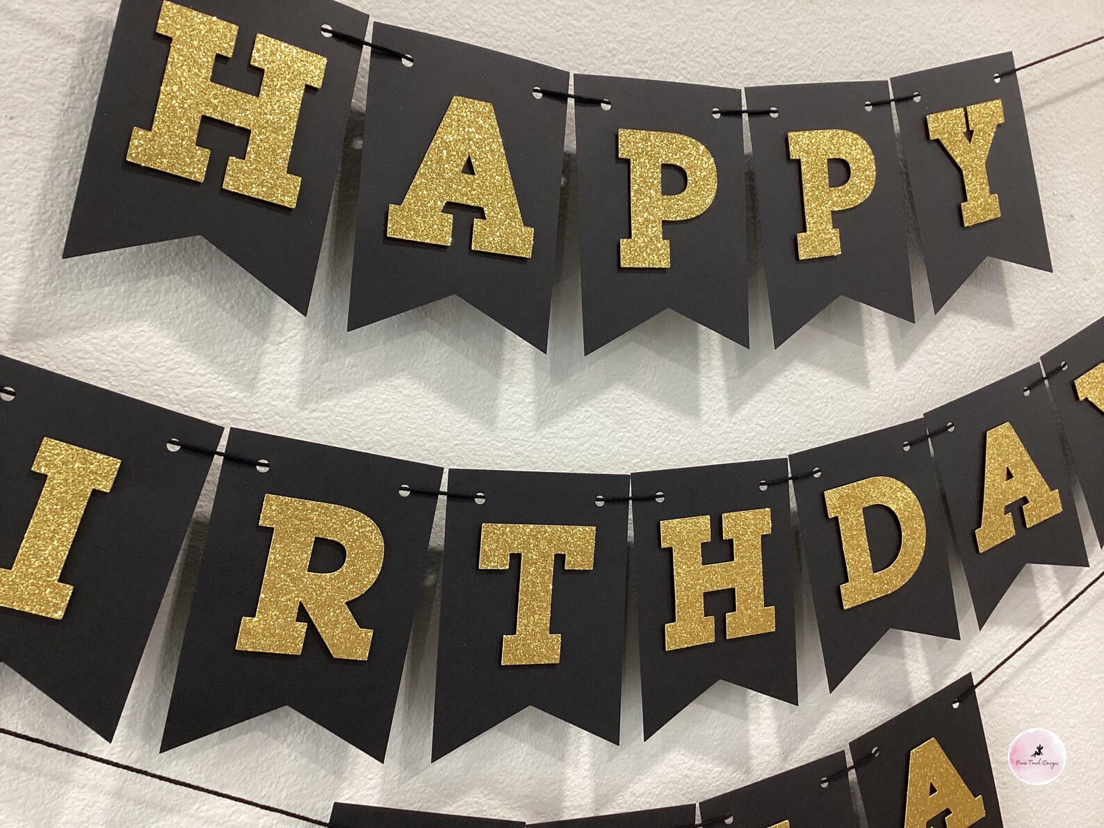 Glitter Birthday Banner With Name. Personalized Happy Birthday Banner ...
