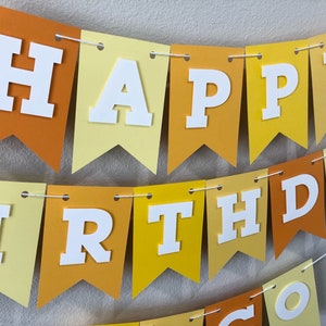 Orange & Yellow Ombré Happy Birthday Banner With Name. Birthday Banner ...